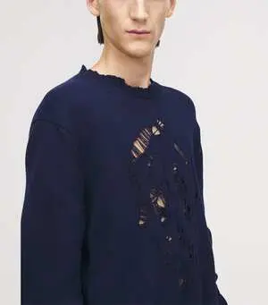 Alexander McQueen Distressed Skull Cotton Sweater