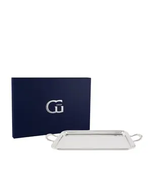 GREGGIO Plated English Tray With Handles - Silver