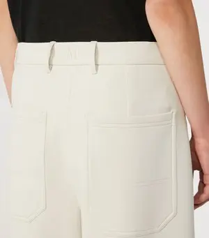 Max Mara Cotton-blend Wide-leg Trousers - Beige