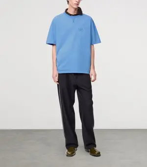 Loewe Cotton-blend Anagram T-shirt - Blue