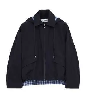 Loewe Hooded Bomber Jacket - Navy