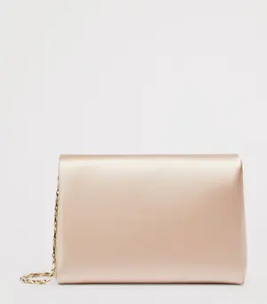 Max Mara Satin Clutch With Chain Strap - Pink