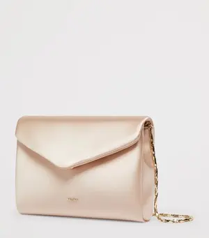Max Mara Satin Clutch With Chain Strap - Pink