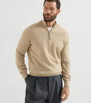 Brunello Cucinelli Cashmere Quarter-zip Sweater - Brown
