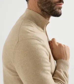 Brunello Cucinelli Cashmere Quarter-zip Sweater - Brown