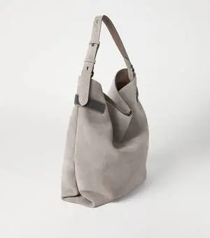 Brunello Cucinelli Suede Essence Shoulder Bag