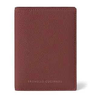 Brunello Cucinelli Leather Passport Holder - Red