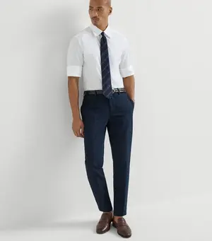 Brunello Cucinelli Cotton-virgin Wool Gabardine Trousers - Blue