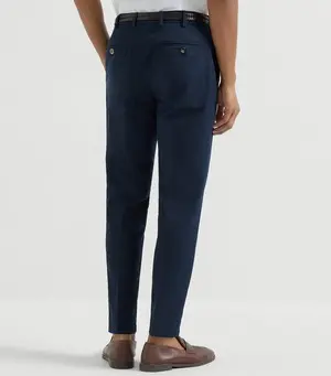 Brunello Cucinelli Cotton-virgin Wool Gabardine Trousers - Blue