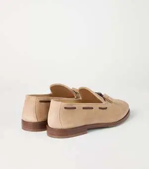 Brunello Cucinelli Suede Tassel Loafers - Orange