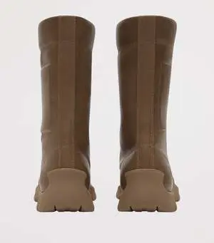 Burberry Leather Tone Lace-up Boots - Brown
