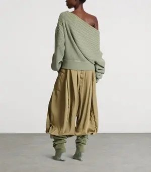Balmain Silk Draped One-shoulder Top