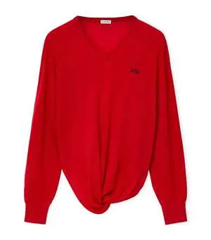 Loewe Wool-blend V-neck Sweater - Red