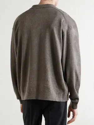 ATON Linen And Cotton-blend Half-zip Polo Sweater