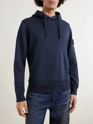 Stone Island Logo-appliquéd Organic Cotton-jersey Hoodie
