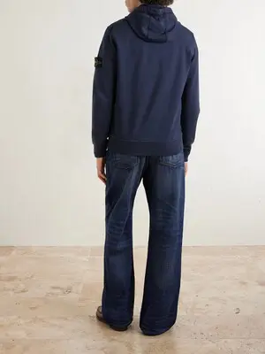 Stone Island Logo-appliquéd Organic Cotton-jersey Hoodie