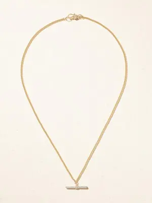 LUCY DELIUS Baby T-bar Diamond Necklace - Green