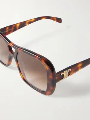 Celine Triomphe Aviator Sunglasses - Tortoiseshell