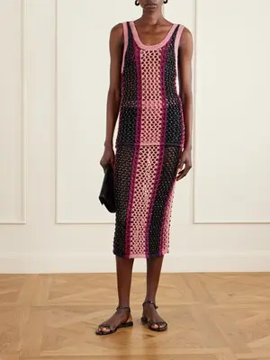 DIOTIMA Dennis Crystal-embellished Striped Crochet Tank - Multi