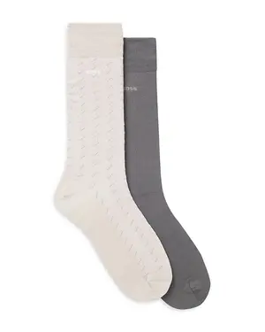 BOSS Mini Pin Crew Socks 2pk - Light Beige