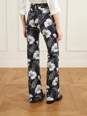 R13 Floral-print Straight-leg Jeans - Black
