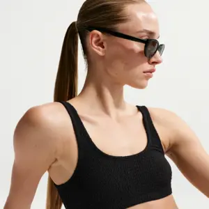 Nike Swim Shoreline Texture Bralette Bikini Top Black