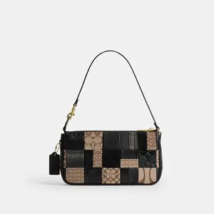 COACH Plaza Bag 25 With Patchwork - Brass/black Multi