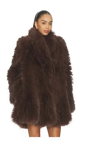 CULTNAKED Faux Fur Delight Coat - Chestnut