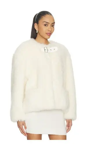 We11Done Faux Fur Belted Jacket