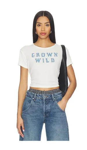 THE LAUNDRY ROOM Grown Wild Denim Baby Tee - White