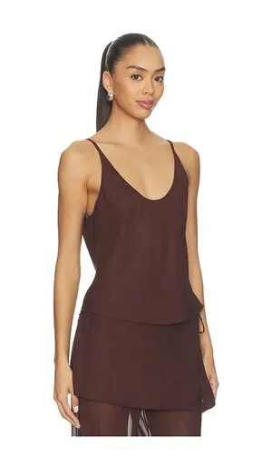 MADISON THE LABEL Anastasia Tank - Chocolate