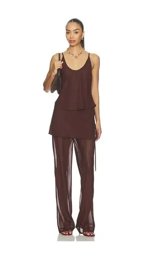 MADISON THE LABEL Anastasia Tank - Chocolate
