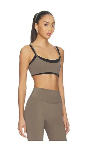 FORM Layered Sports Bra In Taupe,black