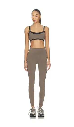FORM Layered Sports Bra In Taupe,black