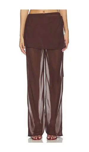 MADISON THE LABEL Sara Wide Leg Chiffon Pants