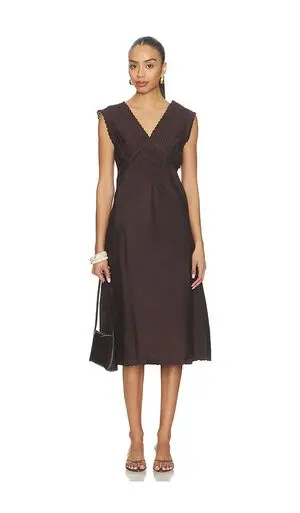 Free People X Midi Slip Dress - Chocolate