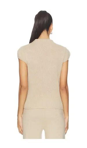 W. CASHMERE Brigitte Mock Neck Short Sleeve