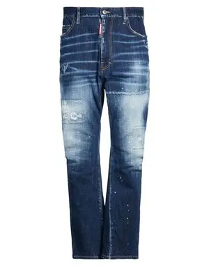 Dsquared2 Tapered Jeans With Leather Trim