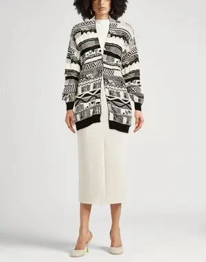 LANEUS Intarsia-knit Cardigan - Black
