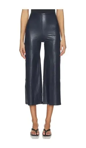 Commando Faux Leather Cropped Pant - Navy