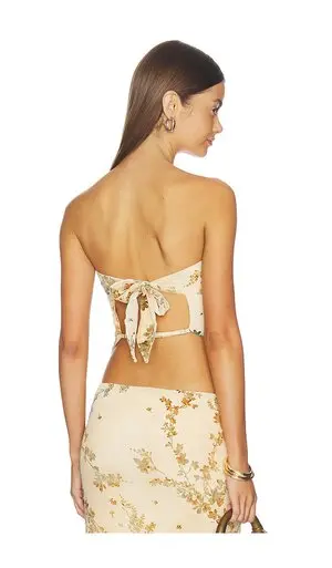 TIGER MIST Burnout Floral Fringe Tube Top