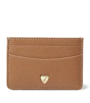 ASPINAL OF LONDON Leather Logo Card Holder - Brown