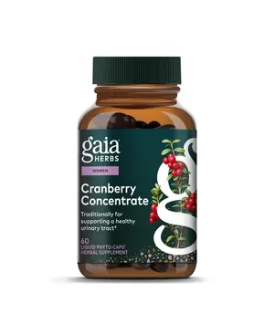 GAIA HERBS Cranberry Concentrate Helps Maintain Urinary Tract Health Made With Organic Cranberry Fruit Juice Extract In Convenient Capsules - No Color