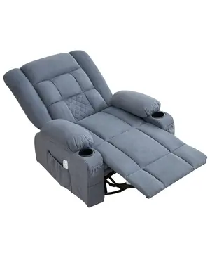 CLIHOME Kneading Massage Rocker Recliner Chair With 4-point 3d Kneading Massage And Heat For Living Room With Rocking Function - Navy