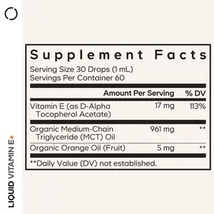 CODEAGE Liquid Vitamin E+ Usda-certified Organic Vitamin E 2-month Supply