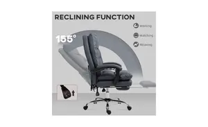 SLICKBLUE Massage Office Chair With Lumbar Support And Reclining Function - Dark Grey