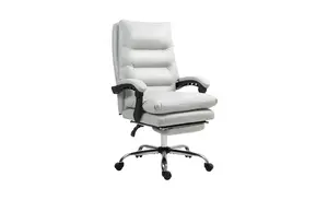 SLICKBLUE Massage Office Chair With Lumbar Support And Reclining Function - Light Grey