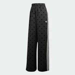 Adidas Satin Polka Dot Wide Leg Pants - Black