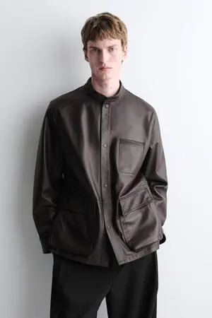Cos Burnished Nappa Leather Jacket
