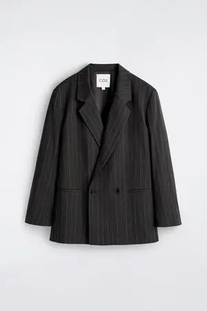 Cos Pinstriped Double-breasted Blazer